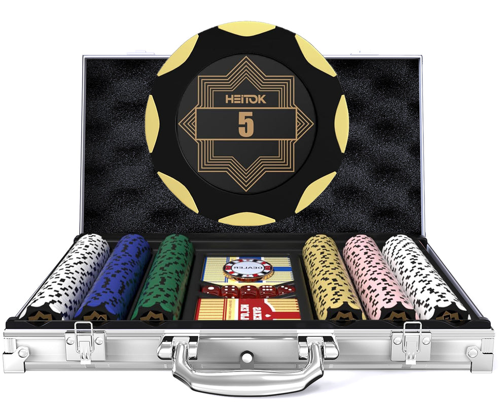 300PCS Numbered Clay Poker Chips Set (Deco Heritage) – HEITOK