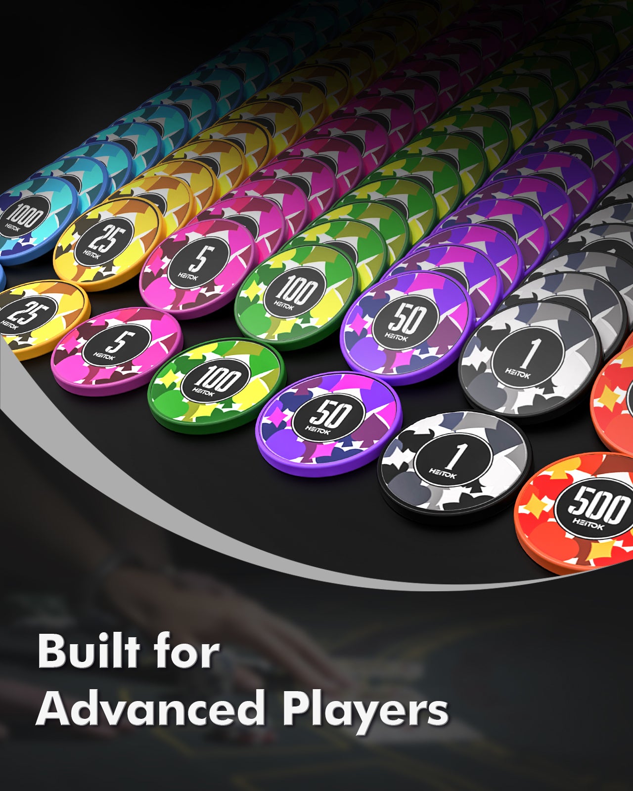 100PCS Numbered Poker Chips Set (Prism Suits Series) – HEITOK